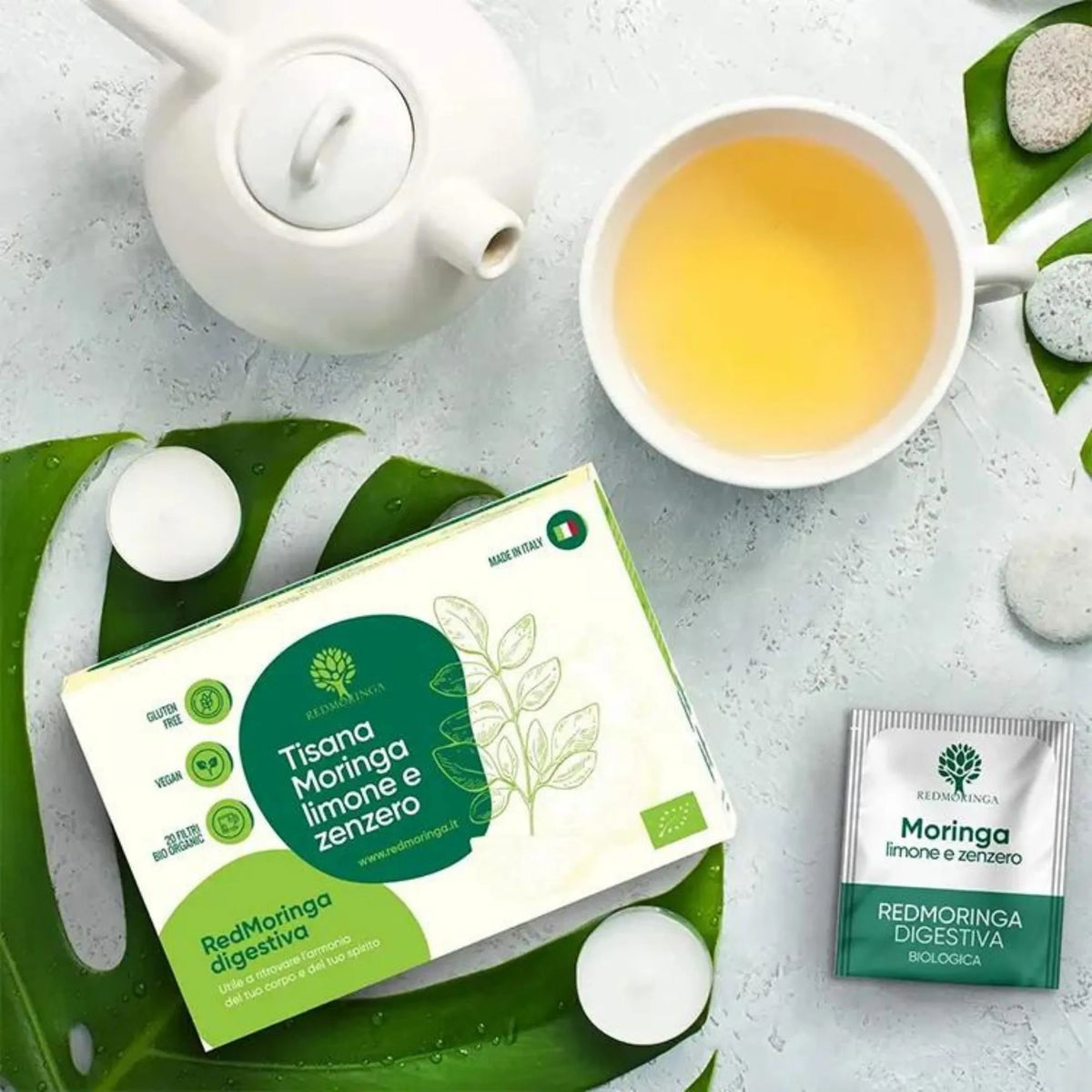 Moringa Herbal Tea - Organic with Ginger and Lemon - Red Moringa ...